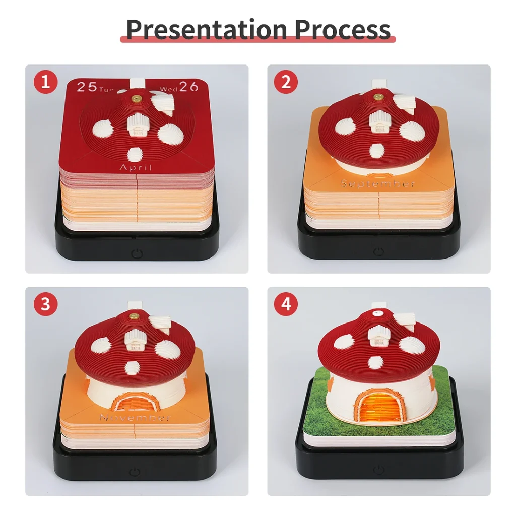 2024 Mushroom House Omoshiroi Block 3D Memo Pads